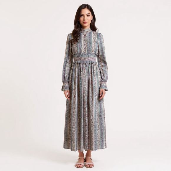 No Brand | Dresses | Vintage 97s Prairie Peasant Pastel Prairie Dress ...